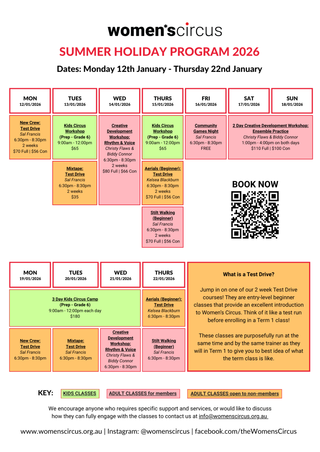 Summer Holiday Program - Women's Circus